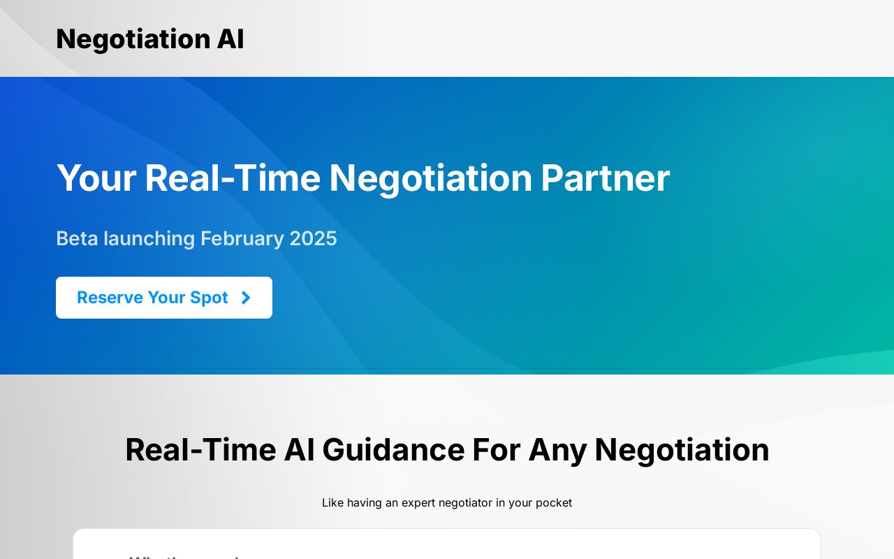 Negotiation AI